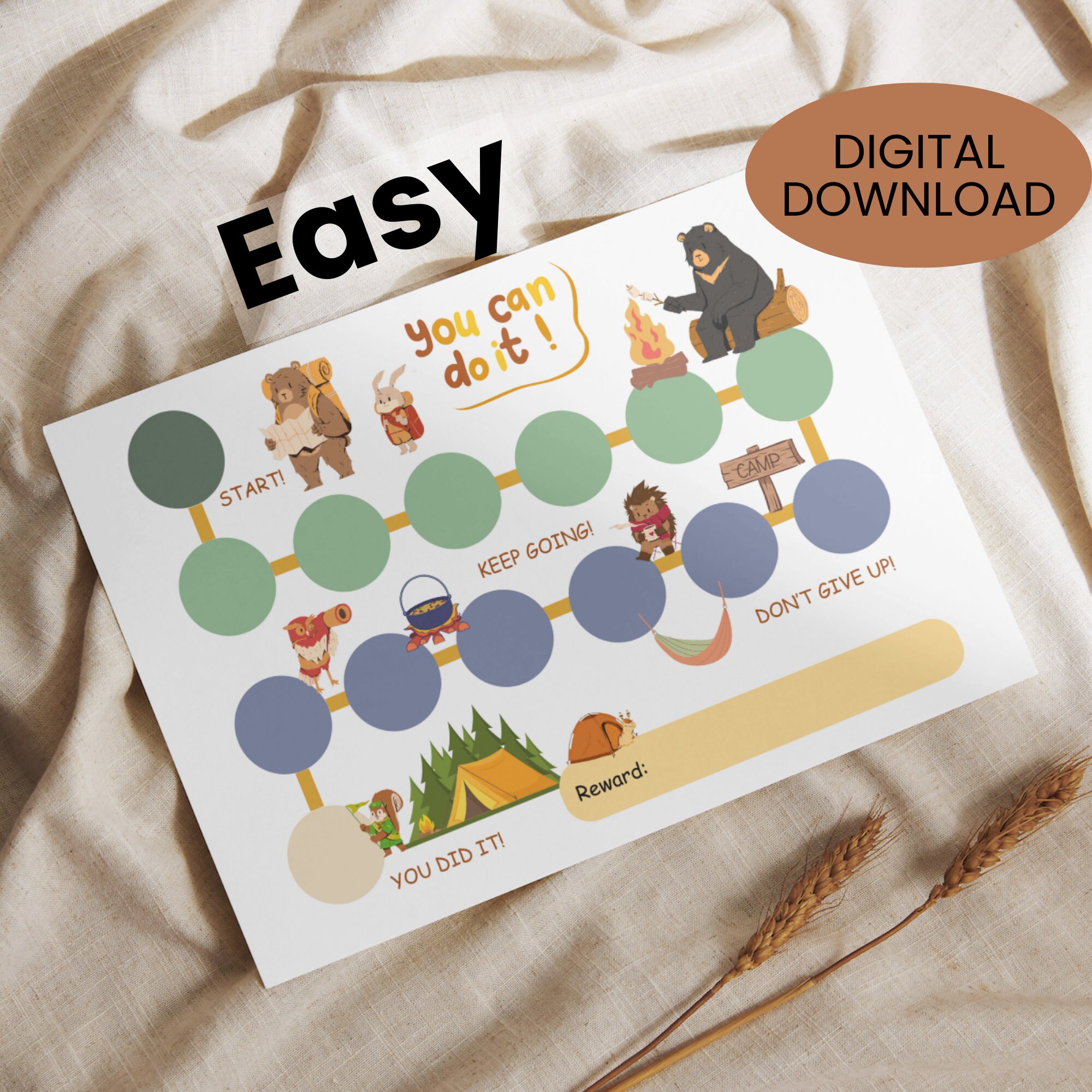 Bear Reward Chart for Kids With Printable Achievement Award and Idea ...