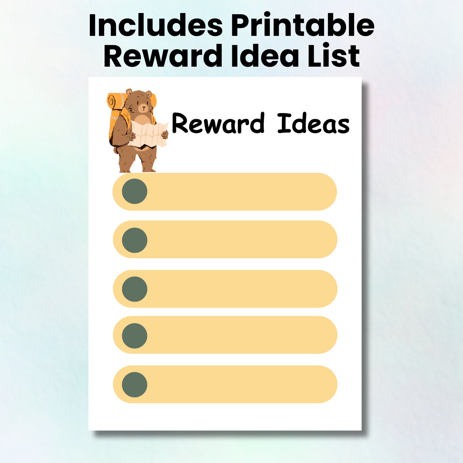 Bear Reward Chart for Kids With Printable Achievement Award and Idea ...