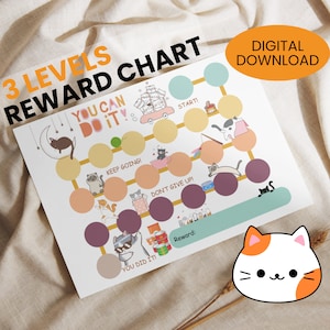 Cat Reward Chart for Kids With Printable Achievement Award and Idea ...
