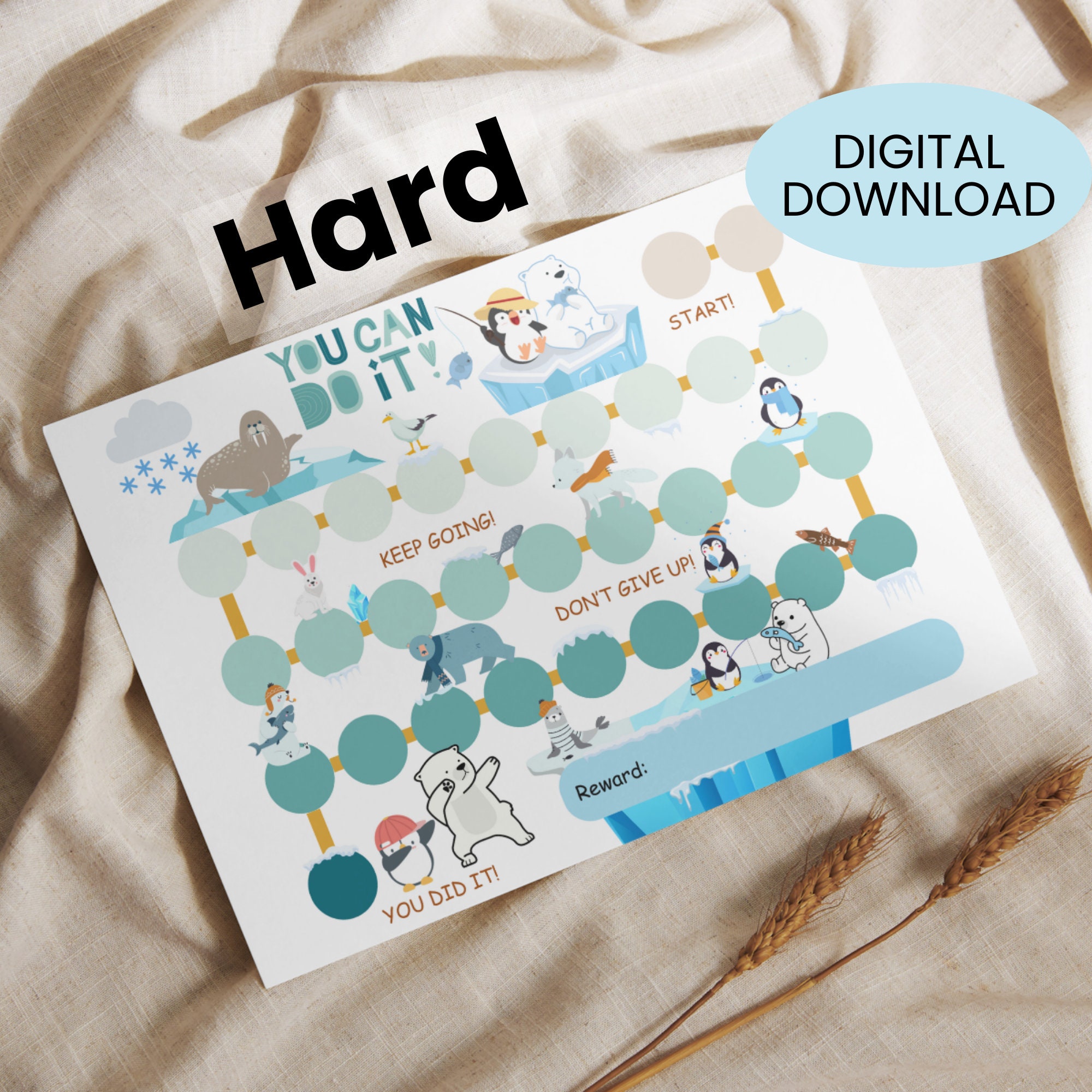Polar Animal Reward Chart for Kids With Printable Achievement Award and ...