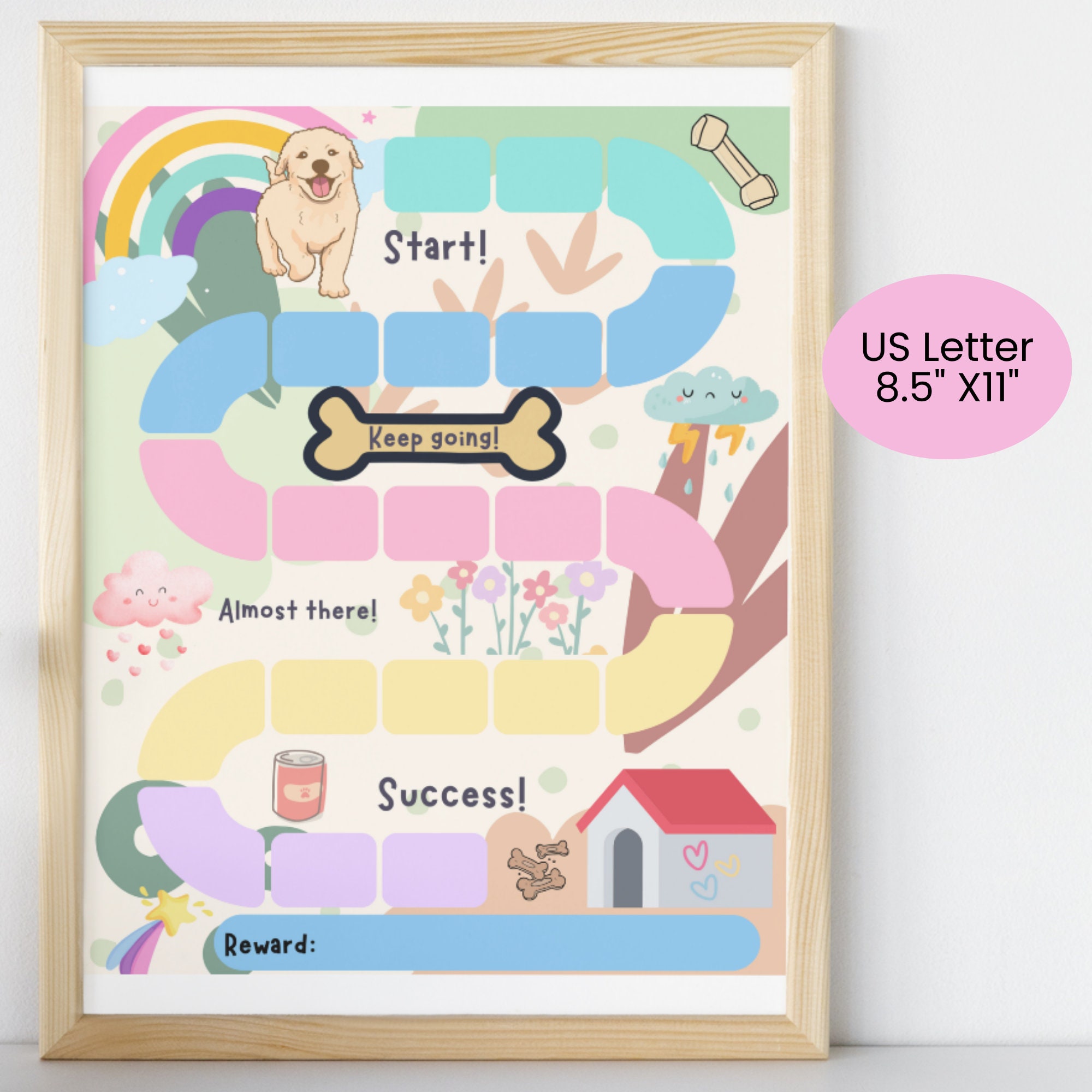 Reward Chart for Kids With Dog Theme Includes Printable Achievement ...