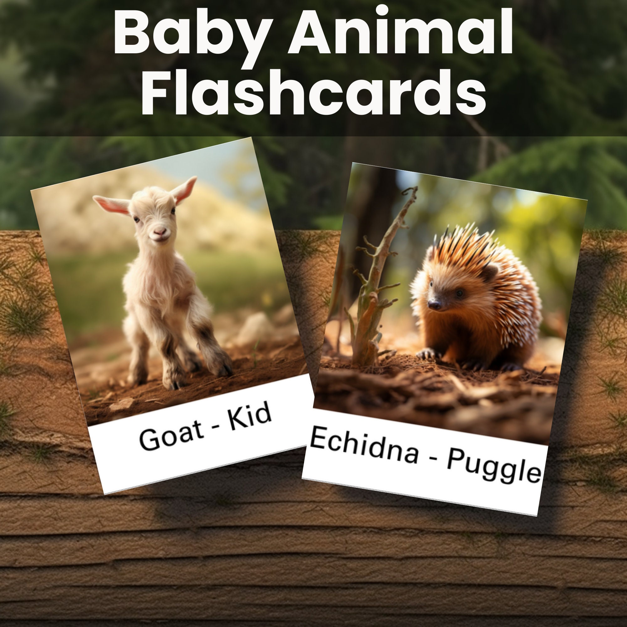 Baby Animal Flashcards Educational Printable Flashcards for - Etsy