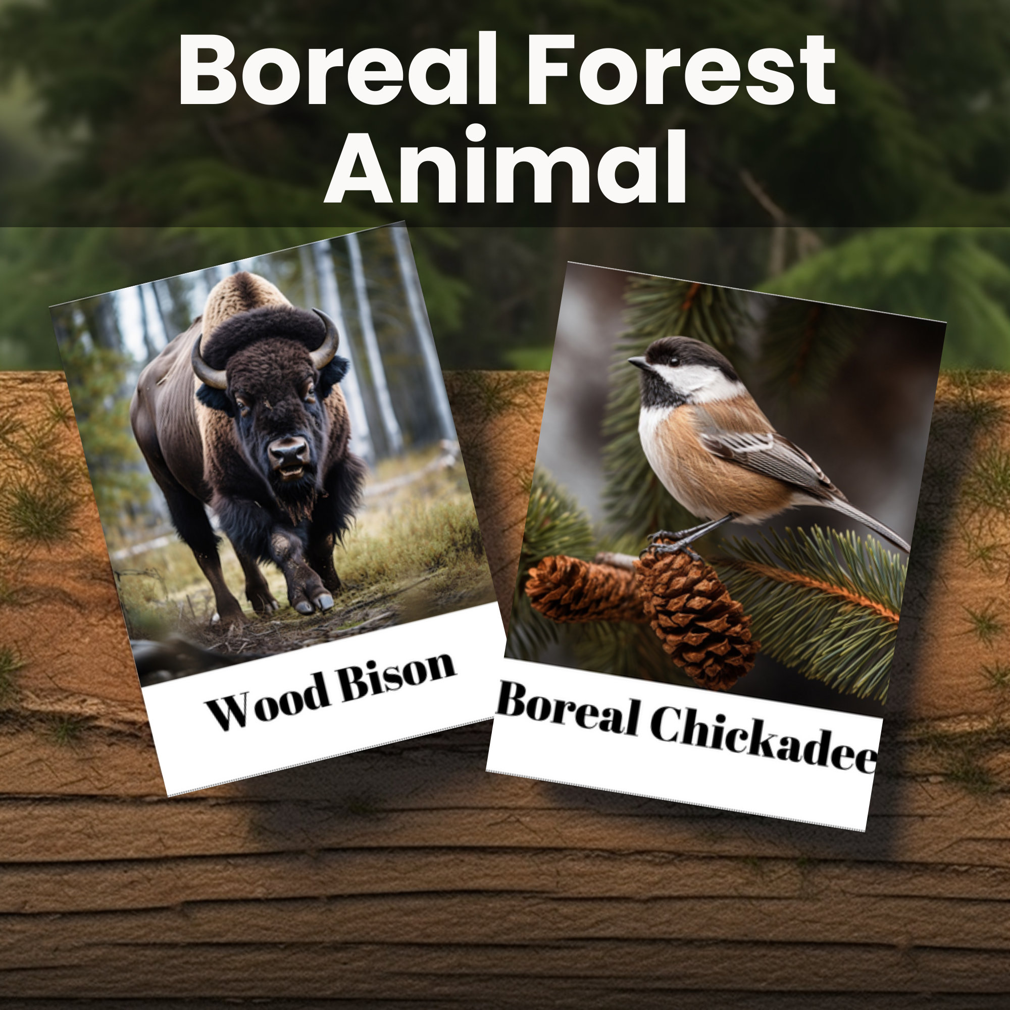 Boreal Forest Animal Flashcards Printable for Kids Animal Forest ...