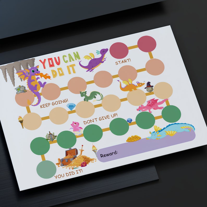 Dragon Reward Chart for Kids With Printable Achievement Award and Idea ...