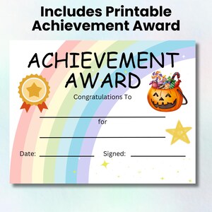 Halloween Reward Chart for Kids With Printable Achievement Award and ...
