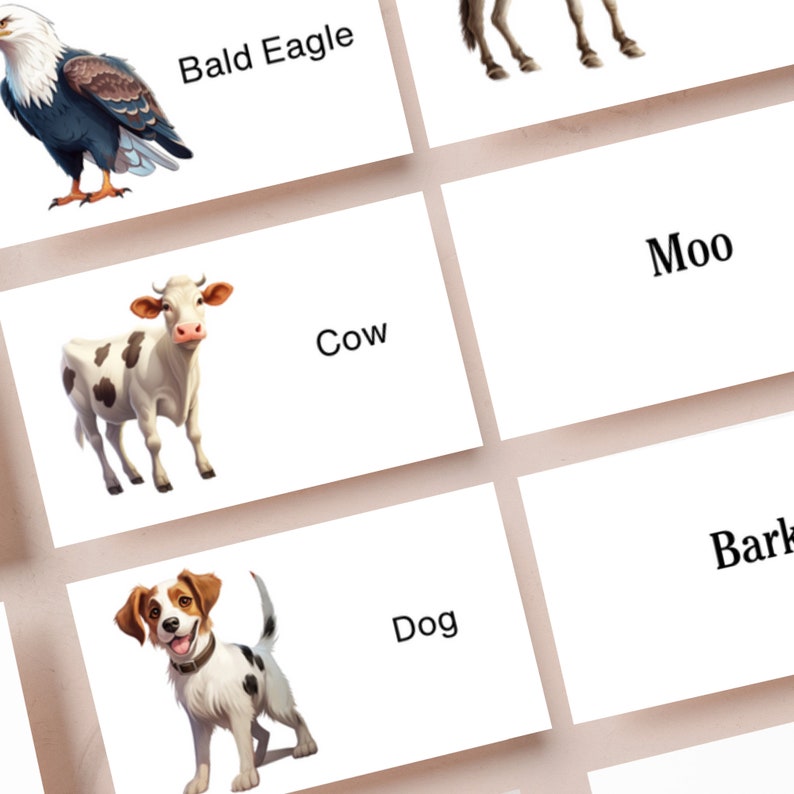 Animal Sound Matching Cards for Kids With Digital Animal Printable ...