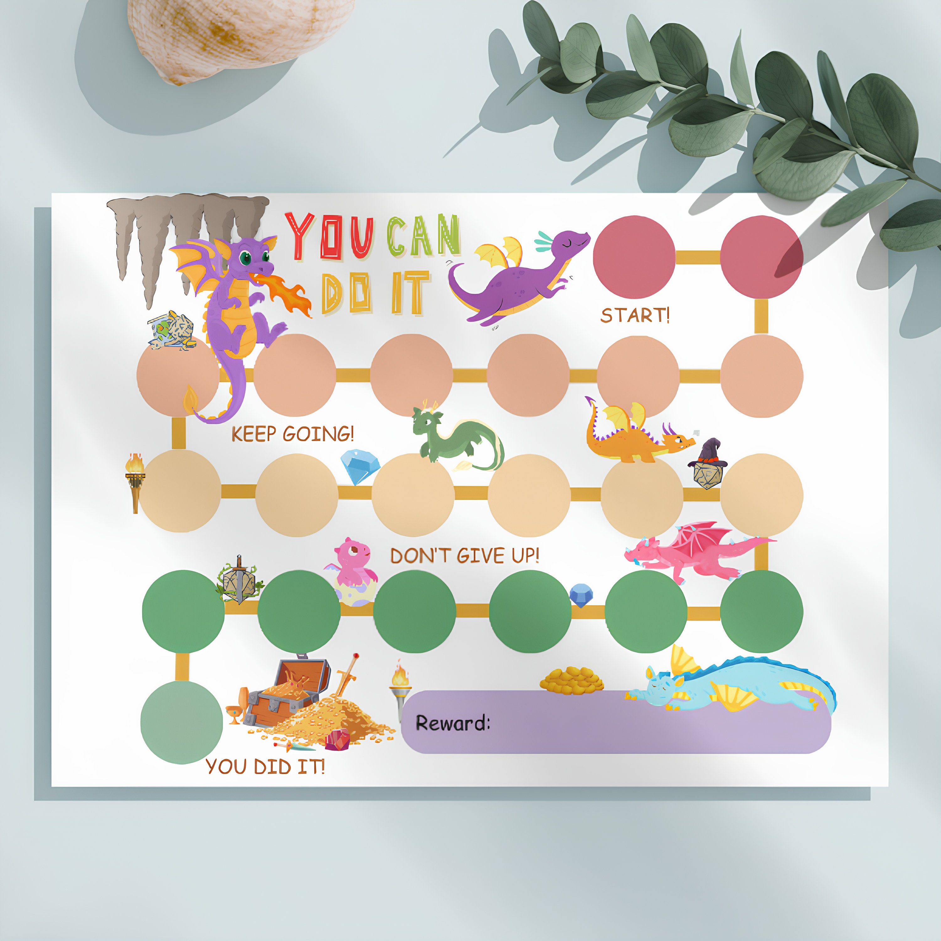 Dragon Reward Chart for Kids With Printable Achievement Award and Idea ...
