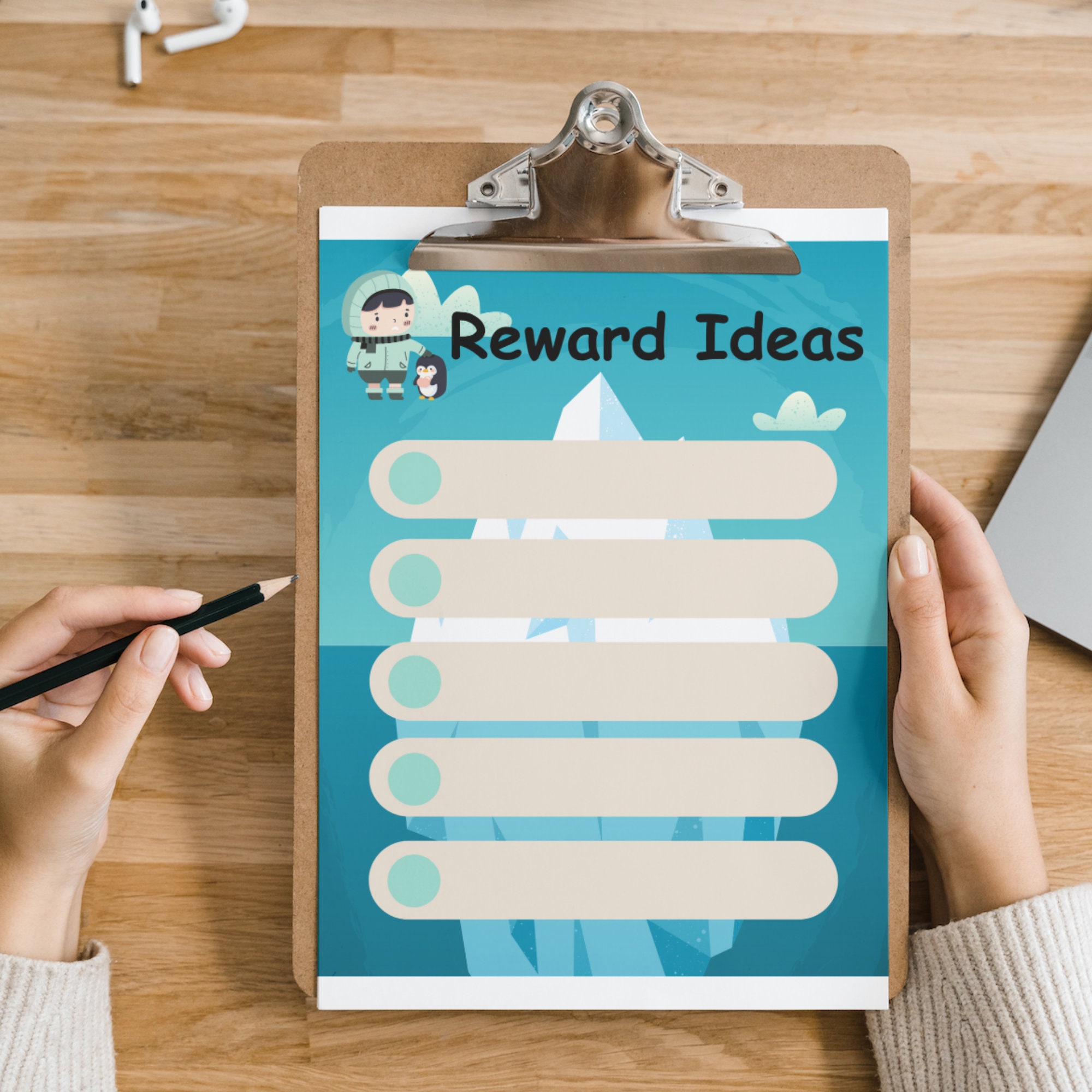 Reward Chart for Kids With Polar Animal Theme Printable Achievement ...