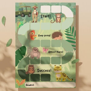 Jungle Reward Chart for Kids With Printable Achievement Award and Idea ...