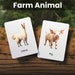 Farm Animal Digital Printable Flash Cards Learning Tool for - Etsy