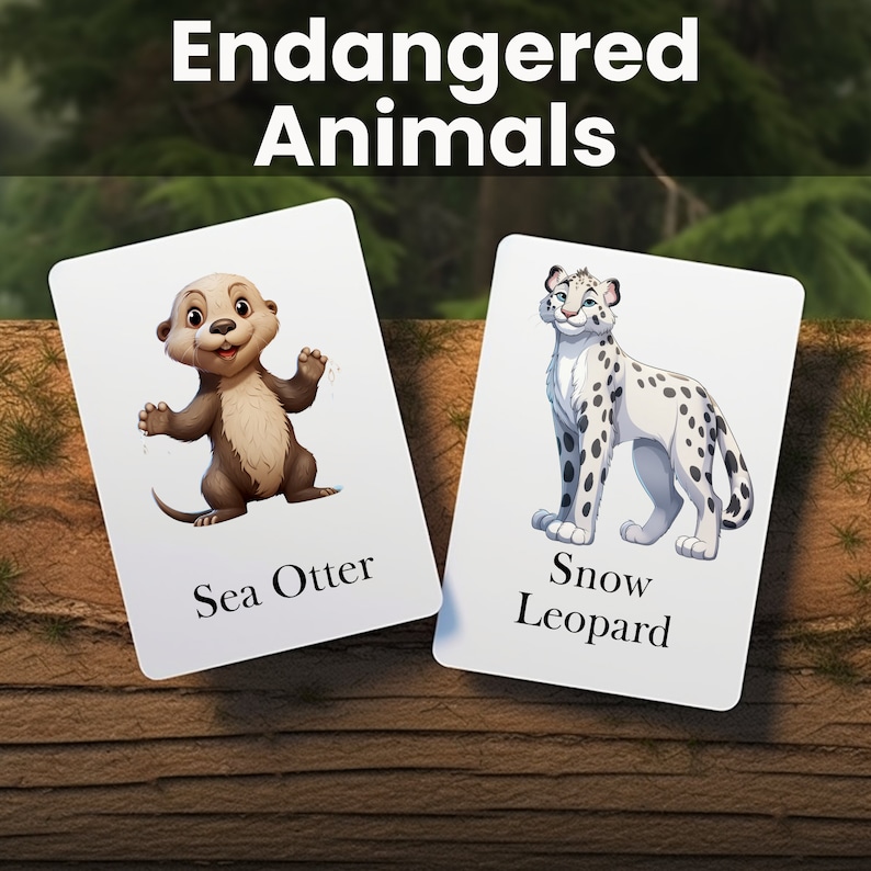 Endangered Printable Flash Cards Learning Tool for Education About Fun ...