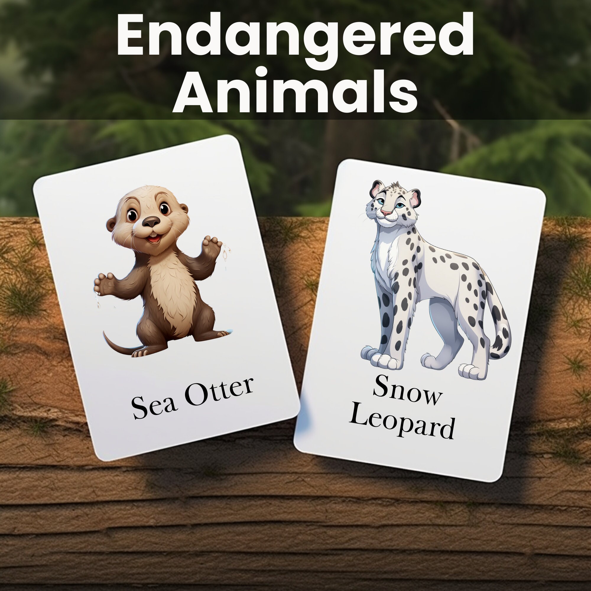Endangered Printable Flash Cards Learning Tool for Education About Fun ...