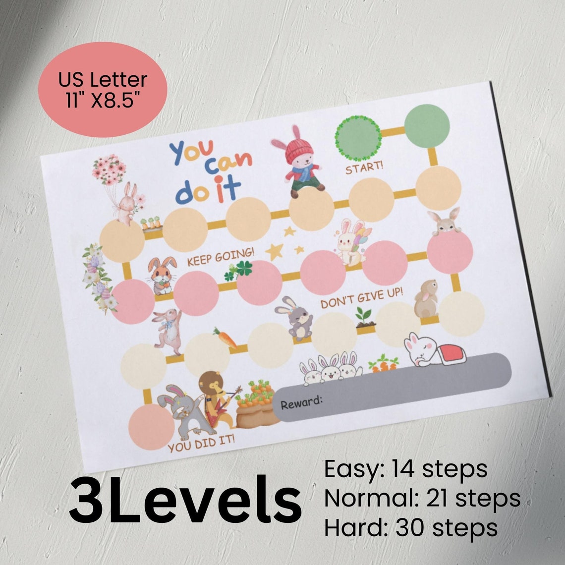 Rabbit Reward Chart for Kids With Printable Achievement Award and Idea ...