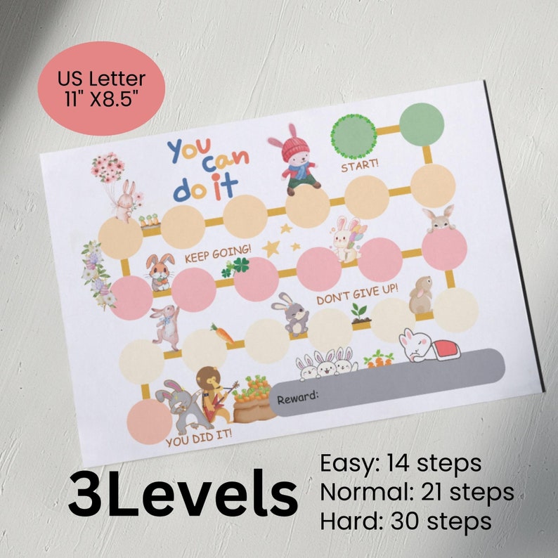 Rabbit Reward Chart for Kids With Printable Achievement Award and Idea ...