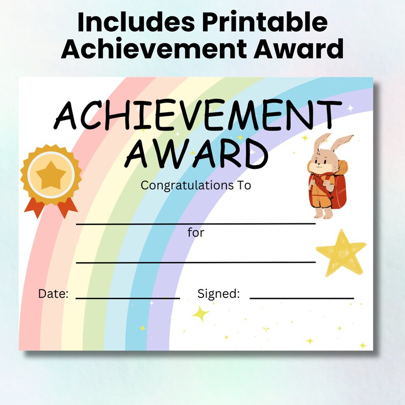 Bear Reward Chart for Kids With Printable Achievement Award and Idea ...