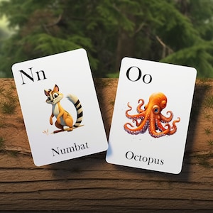 Flashcards Printable Learning Tool for Wildlife Animal Alphabet ...