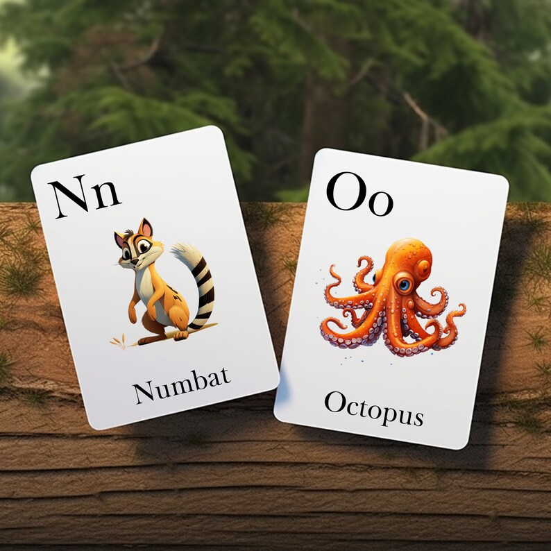 Flashcards Printable Learning Tool for Wildlife Animal Alphabet ...
