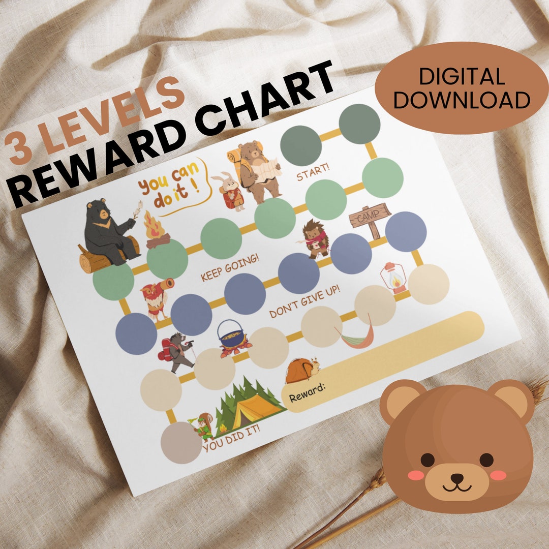 Bear Reward Chart for Kids With Printable Achievement Award and Idea ...