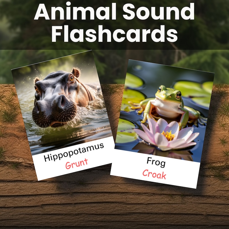Animal Sound Flashcards Educational Printable Flashcards for Kids ...