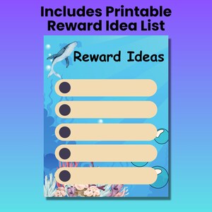 Ocean Reward Chart for Kids With Printable Achievement Award and Idea ...