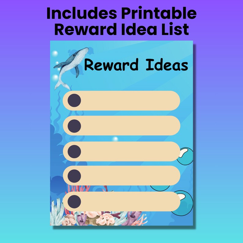 Ocean Reward Chart for Kids With Printable Achievement Award and Idea ...