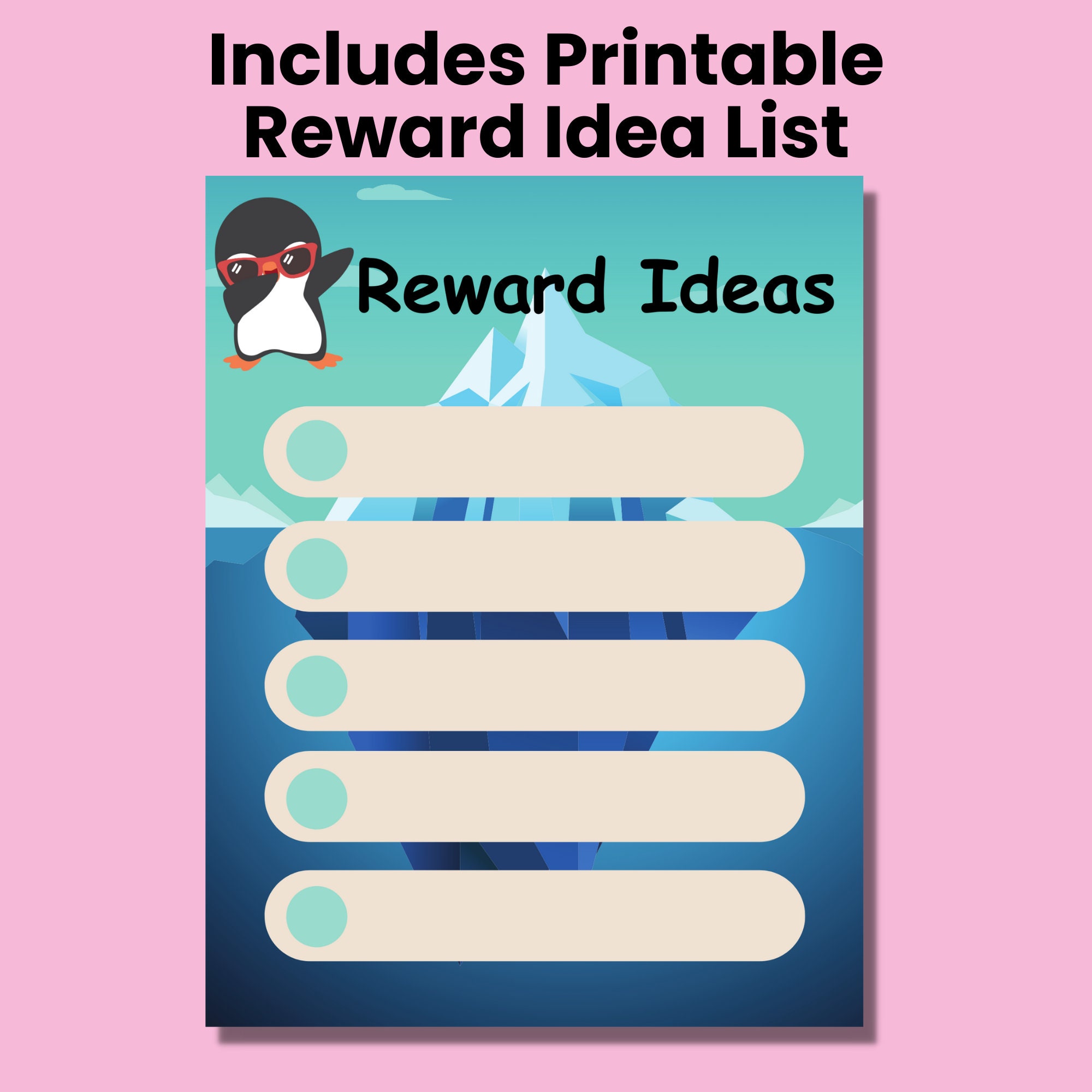 Penguin Reward Chart for Kids With Printable Achievement Award and Idea ...