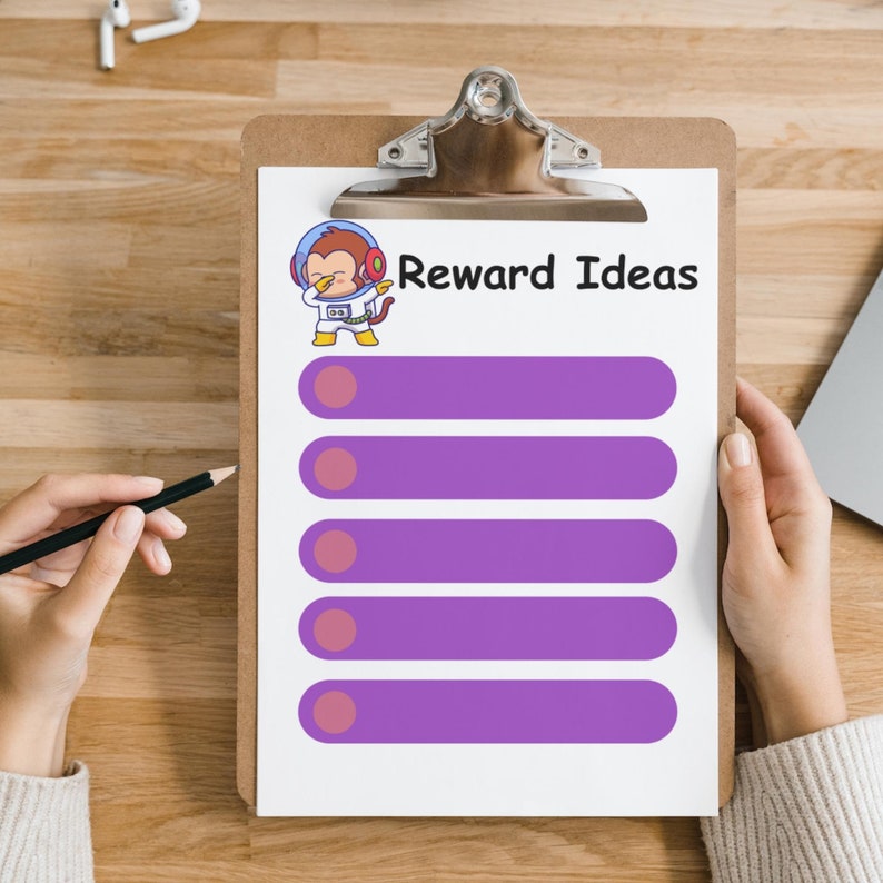 Monkey Astronaut Reward Chart for Kids With Printable Achievement Award ...