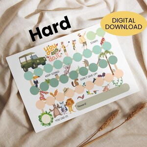 Jungle Animal Reward Chart for Kids With Printable Achievement Award ...