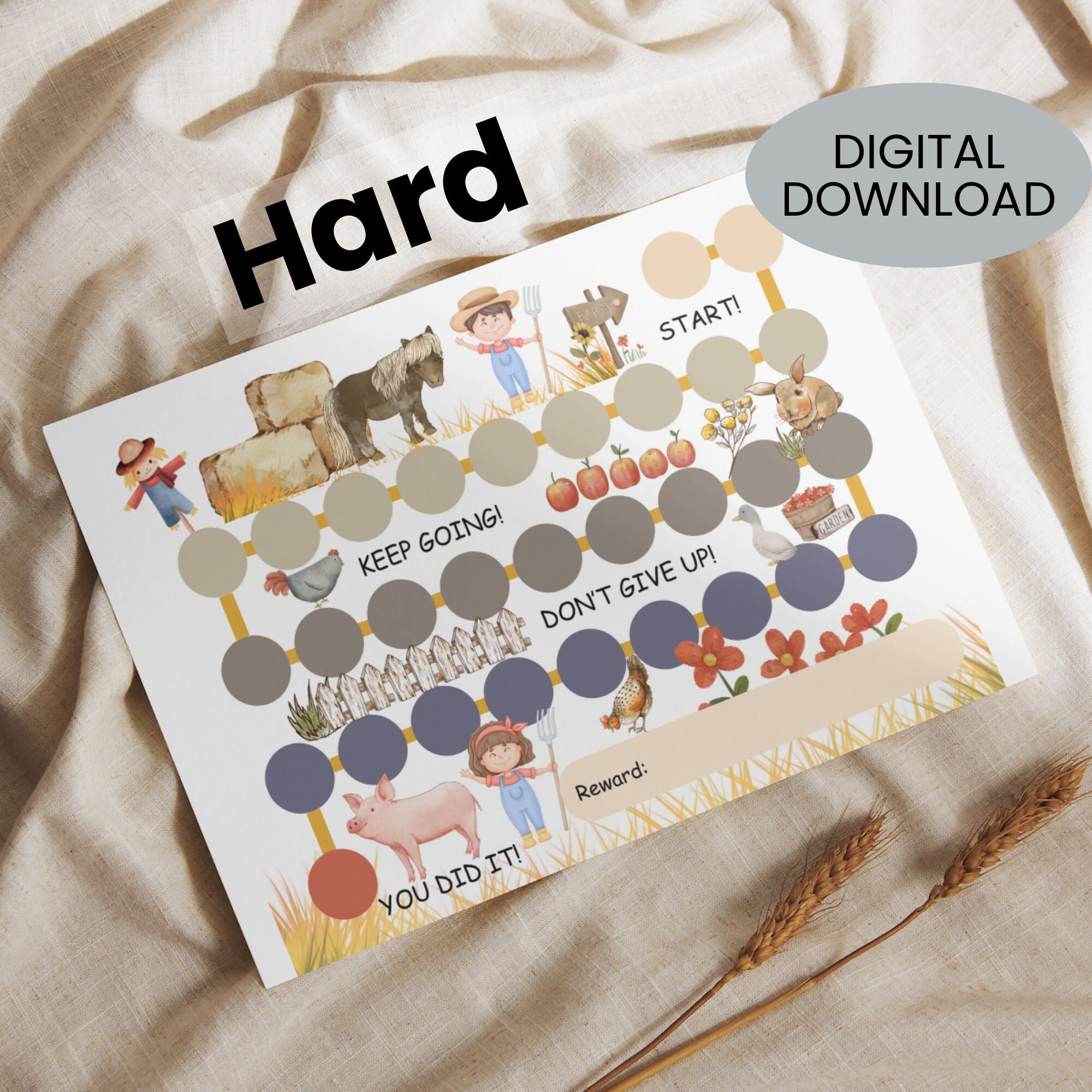 Farm Reward Chart for Kids With Printable Achievement Award and Idea ...
