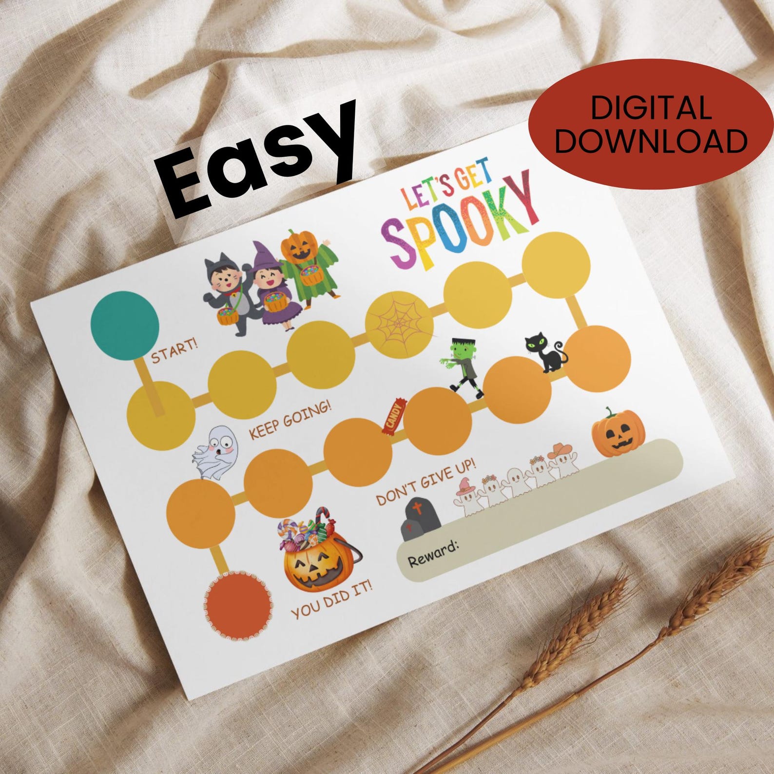 Halloween Reward Chart for Kids With Printable Achievement Award and ...