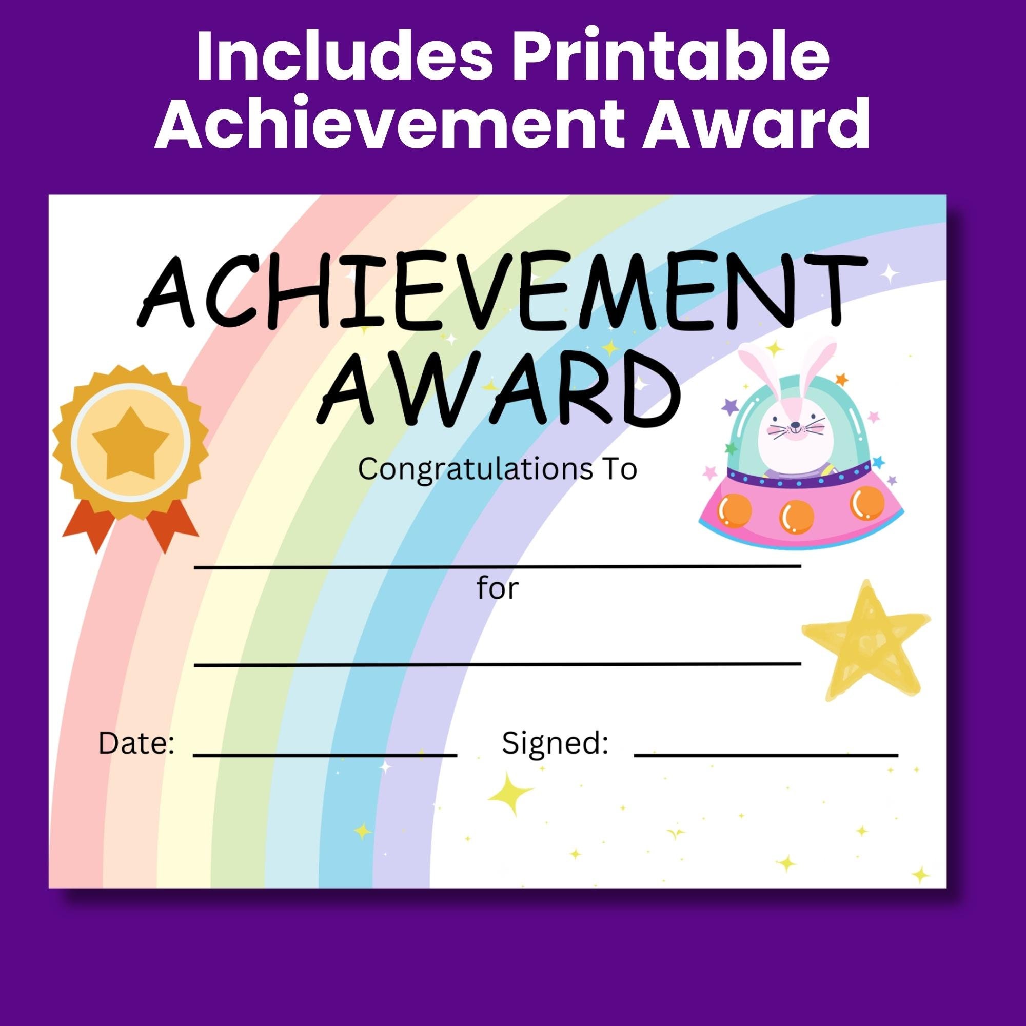 Space Reward Chart for Kids With Printable Achievement Award and Idea ...