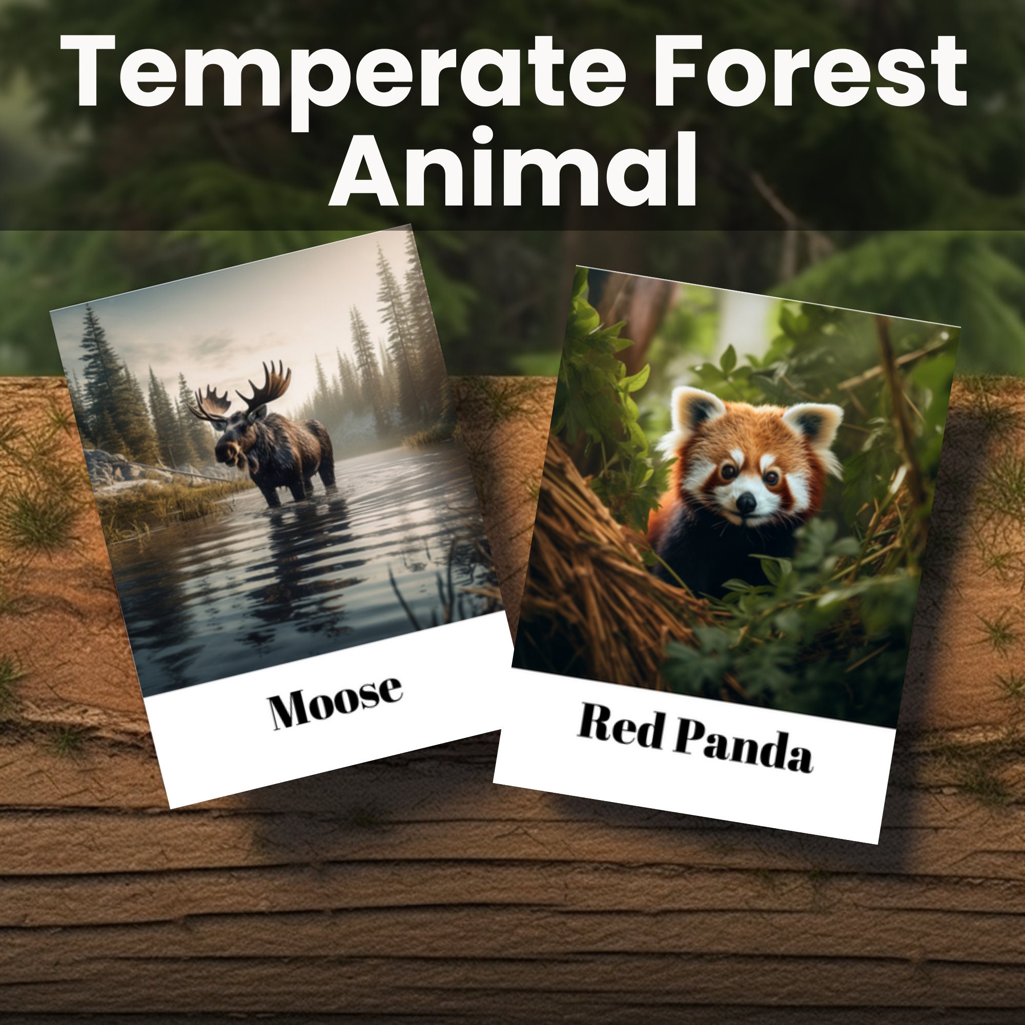 Temperate Forest Printable Animal Flashcards for Kids Printable Animal ...