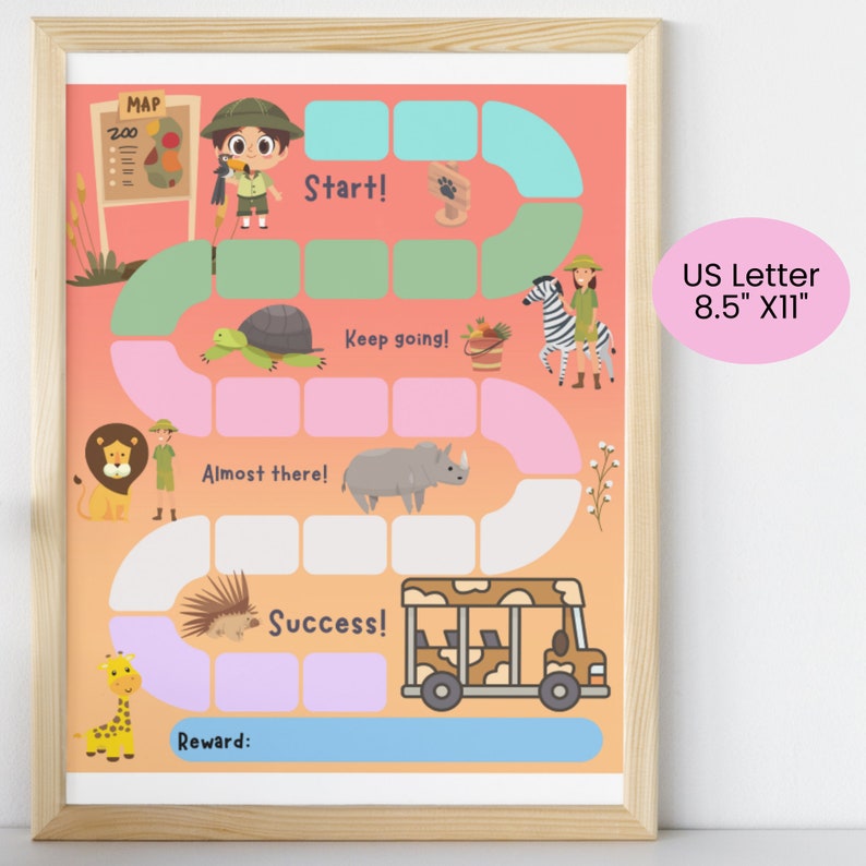 Zoo Reward Chart for Kids With Printable Achievement Award and Idea ...