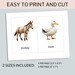 Farm Animal Digital Printable Flash Cards Learning Tool for - Etsy