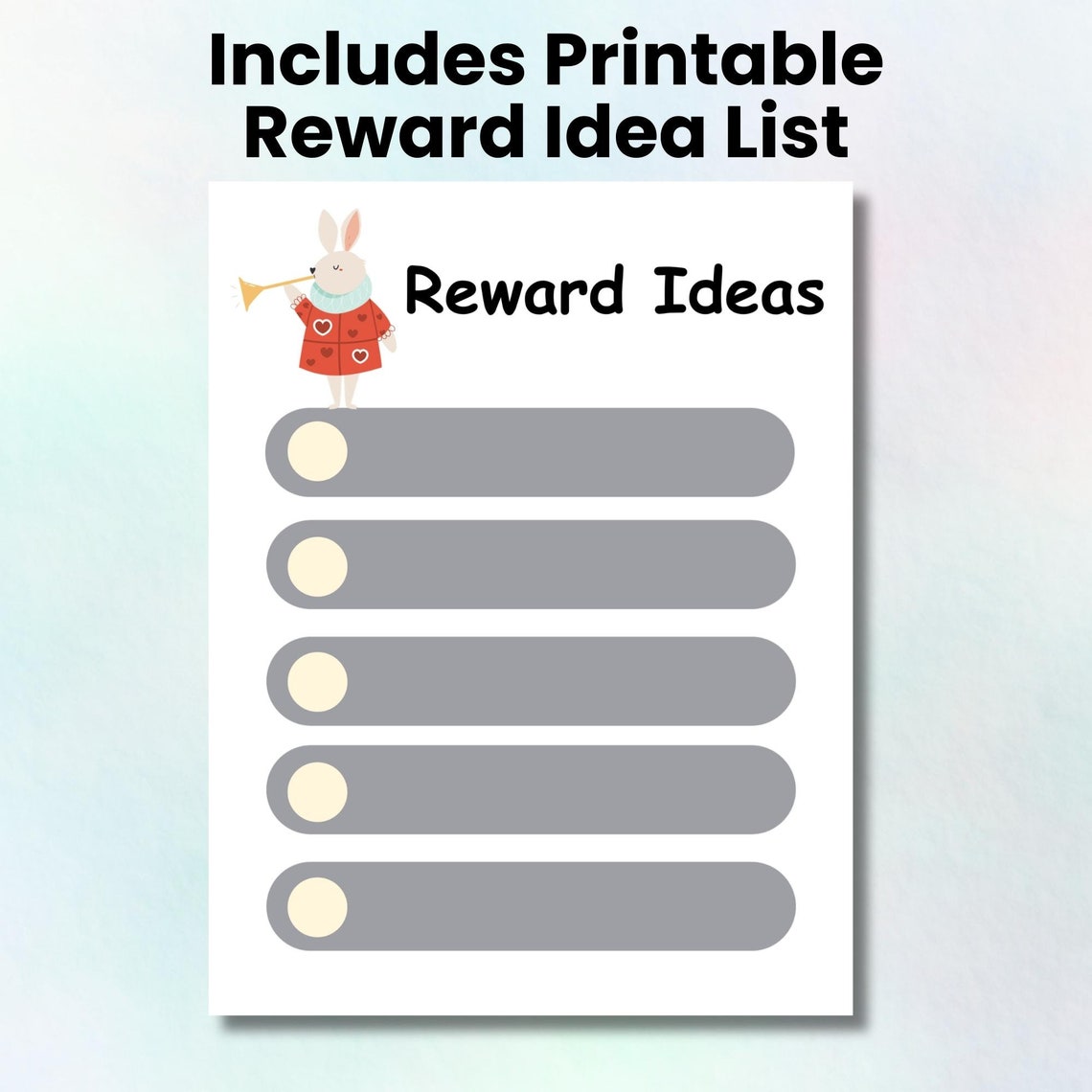 Rabbit Reward Chart for Kids With Printable Achievement Award and Idea ...