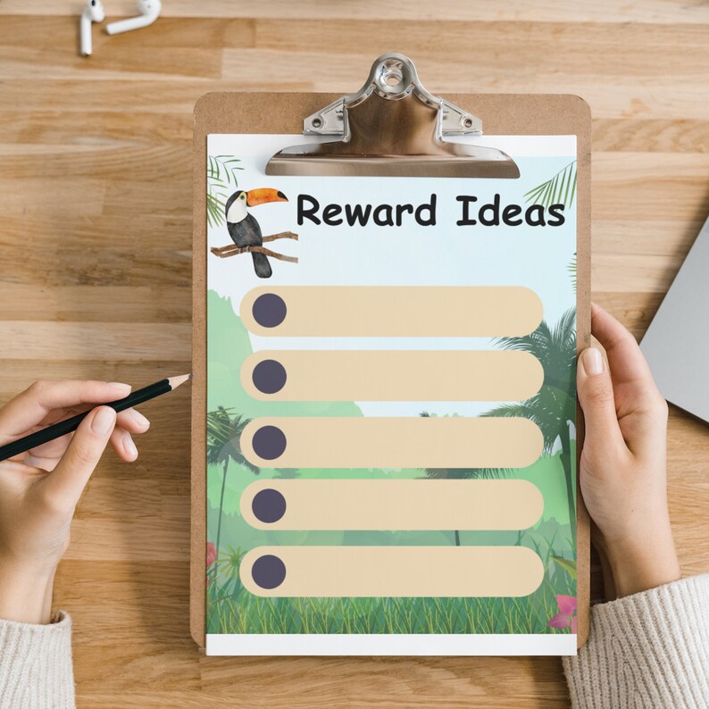 Rainforest Reward Chart for Kids With Printable Achievement Award and ...