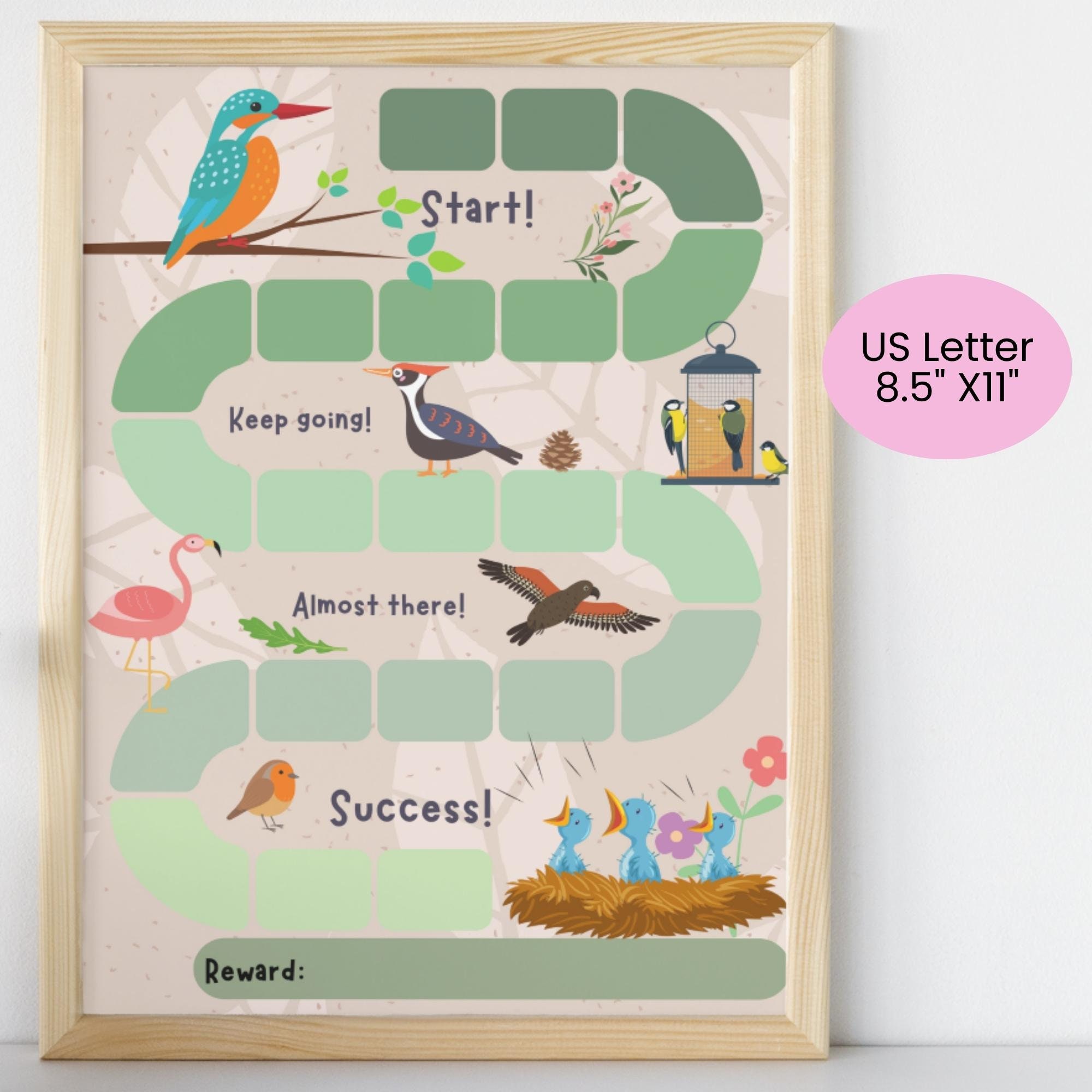 Bird Reward Chart for Kids With Printable Achievement Award and Idea ...