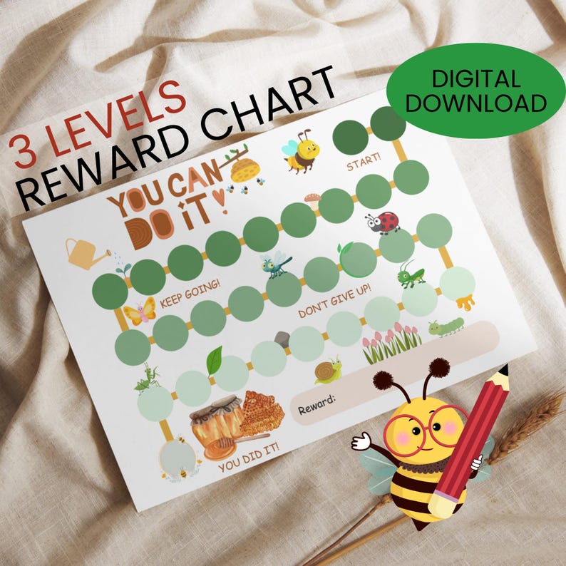 Insect Reward Chart for Kids With Printable Achievement Award and Idea ...