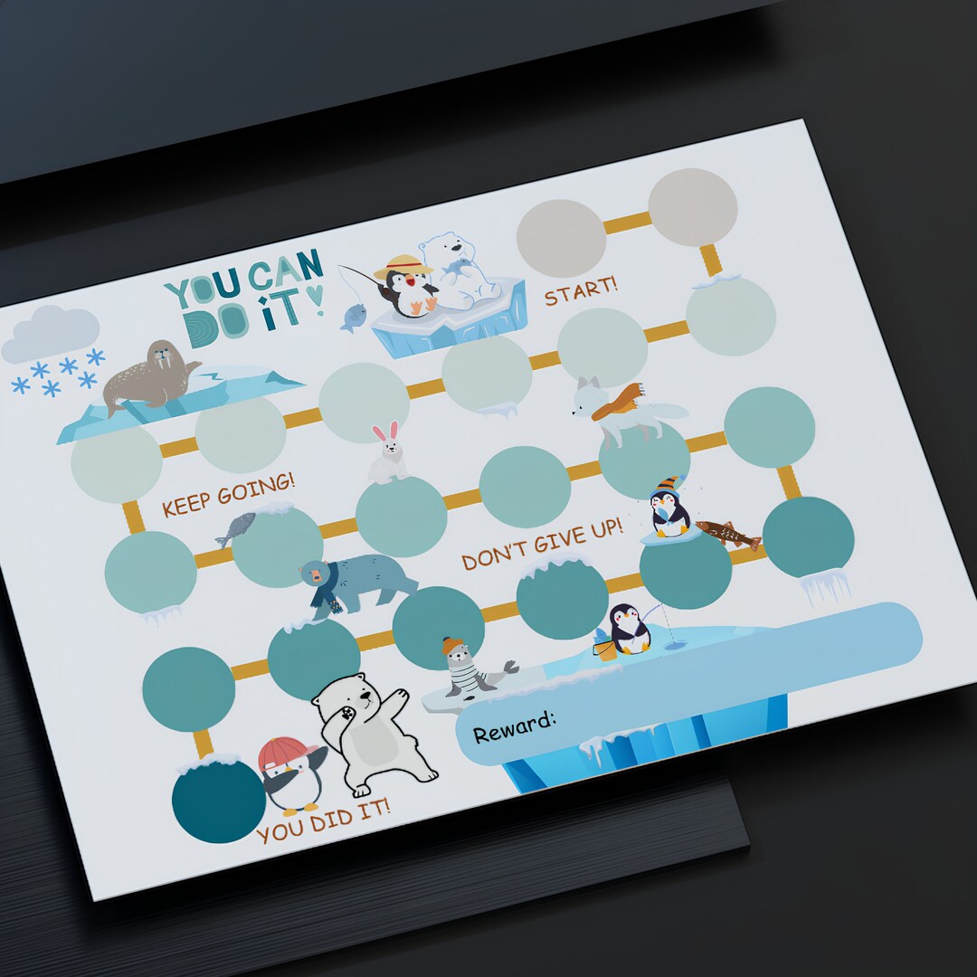Polar Animal Reward Chart for Kids With Printable Achievement Award and ...