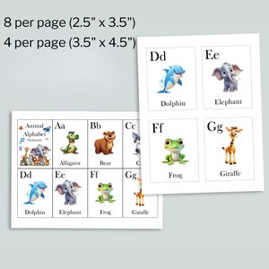 Flashcards Printable Learning Tool for Wildlife Animal Alphabet ...