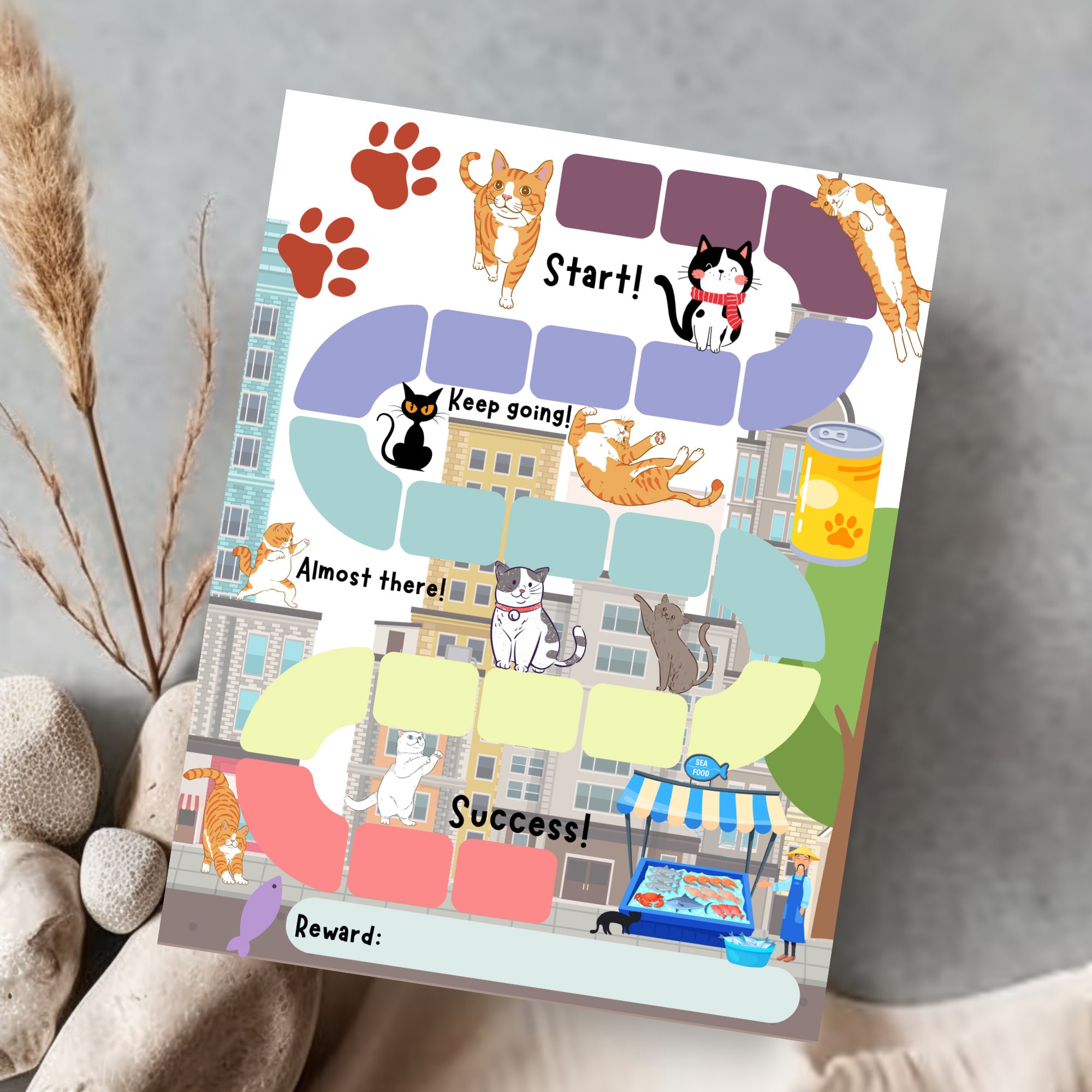 Cat Reward Chart for Kids With Printable Achievement Award and Idea ...