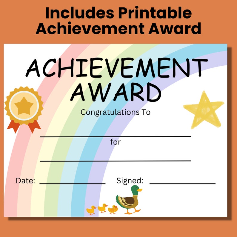 Farm Animal Reward Chart for Kids With Printable Achievement Award and ...