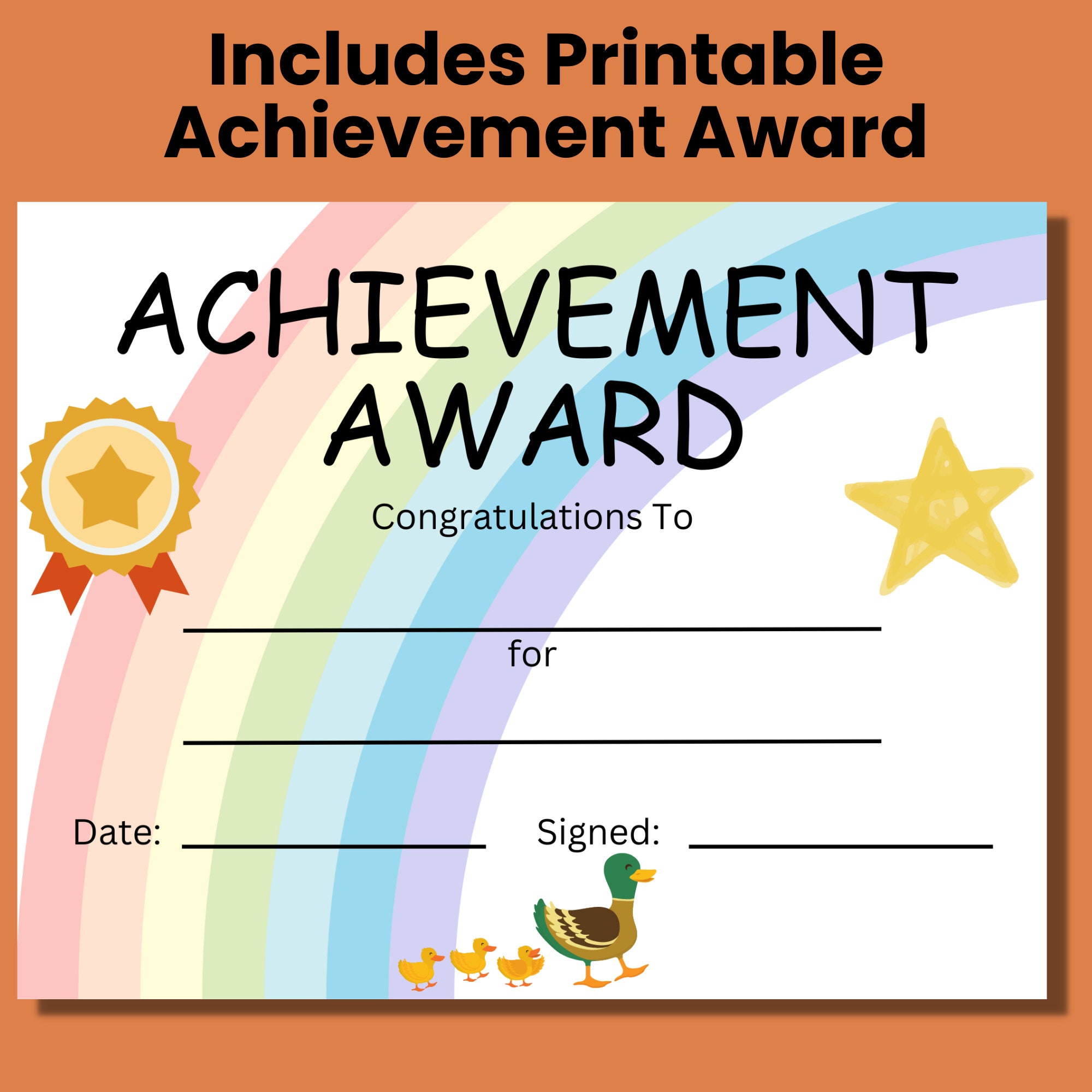 Farm Animal Reward Chart for Kids With Printable Achievement Award and ...