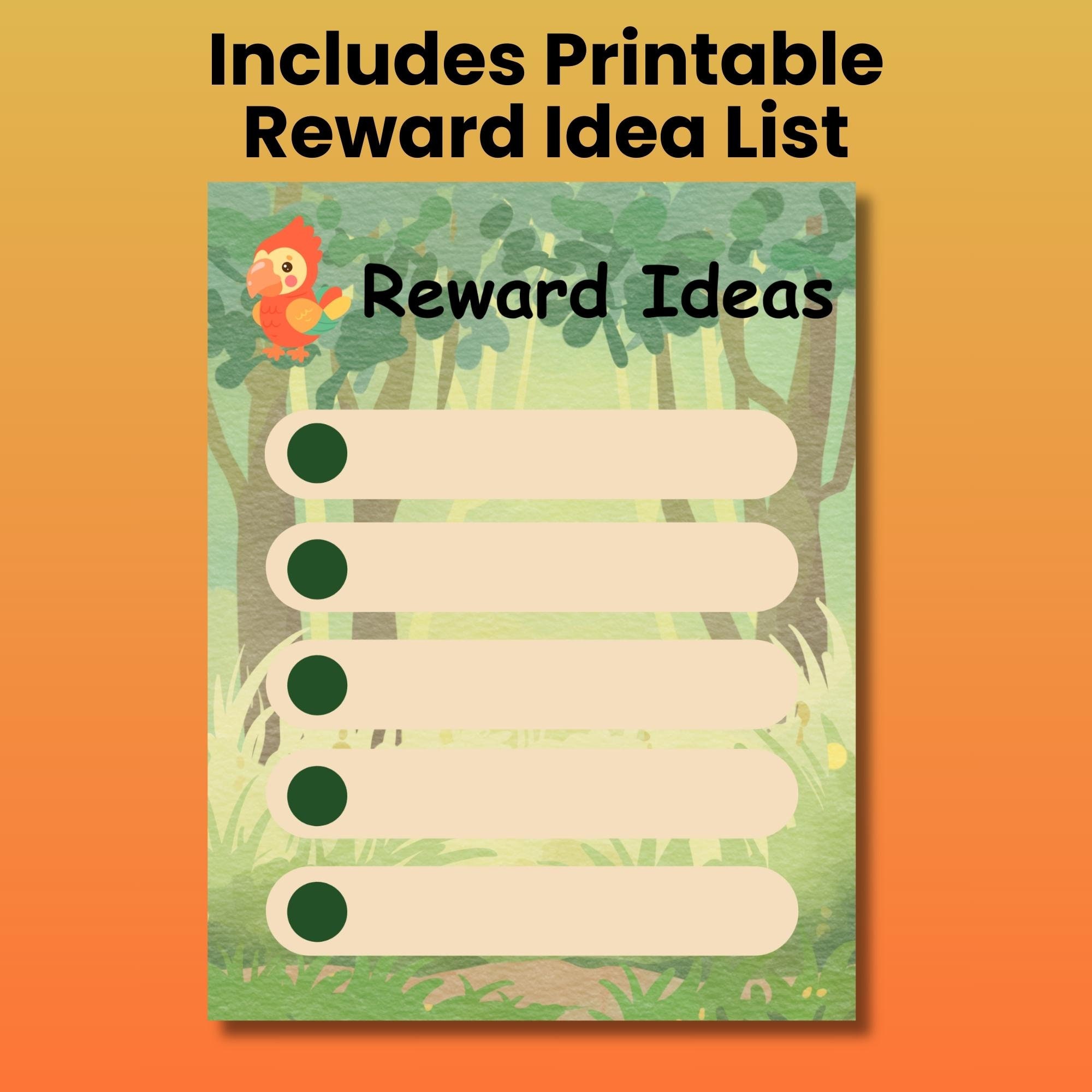 Jungle Reward Chart for Kids With Printable Achievement Award and Idea ...