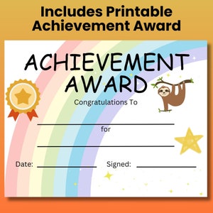 Jungle Reward Chart for Kids With Printable Achievement Award and Idea ...