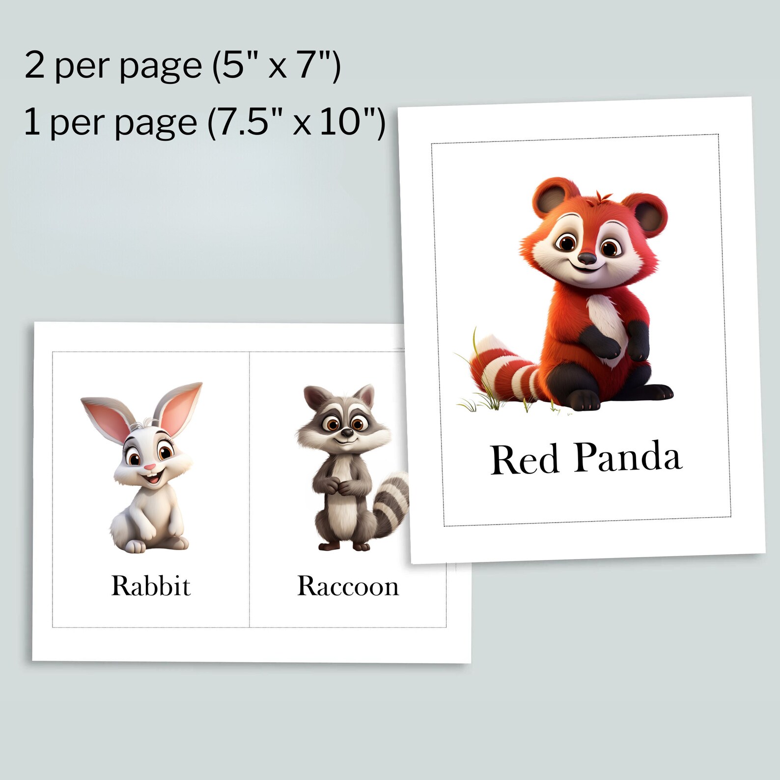 Temperate Forest Animal Printable Flash Cards Learning Tool for ...