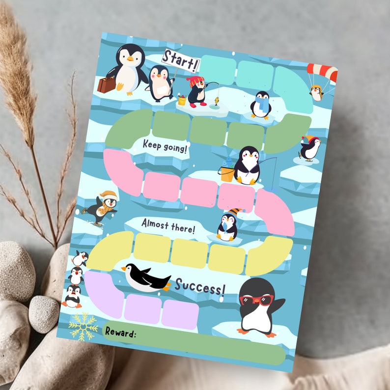Penguin Reward Chart for Kids With Printable Achievement Award and Idea ...