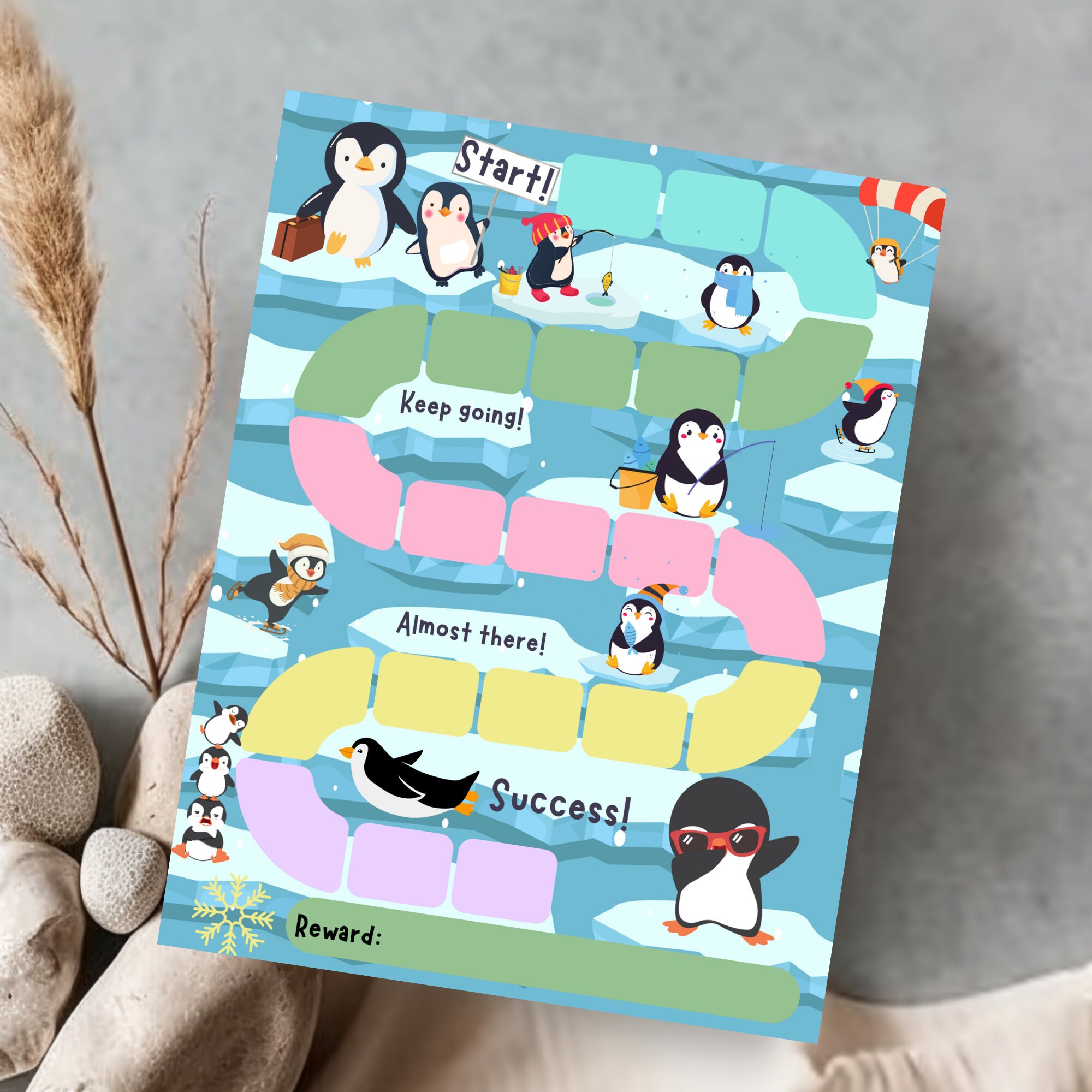 Penguin Reward Chart for Kids With Printable Achievement Award and Idea ...