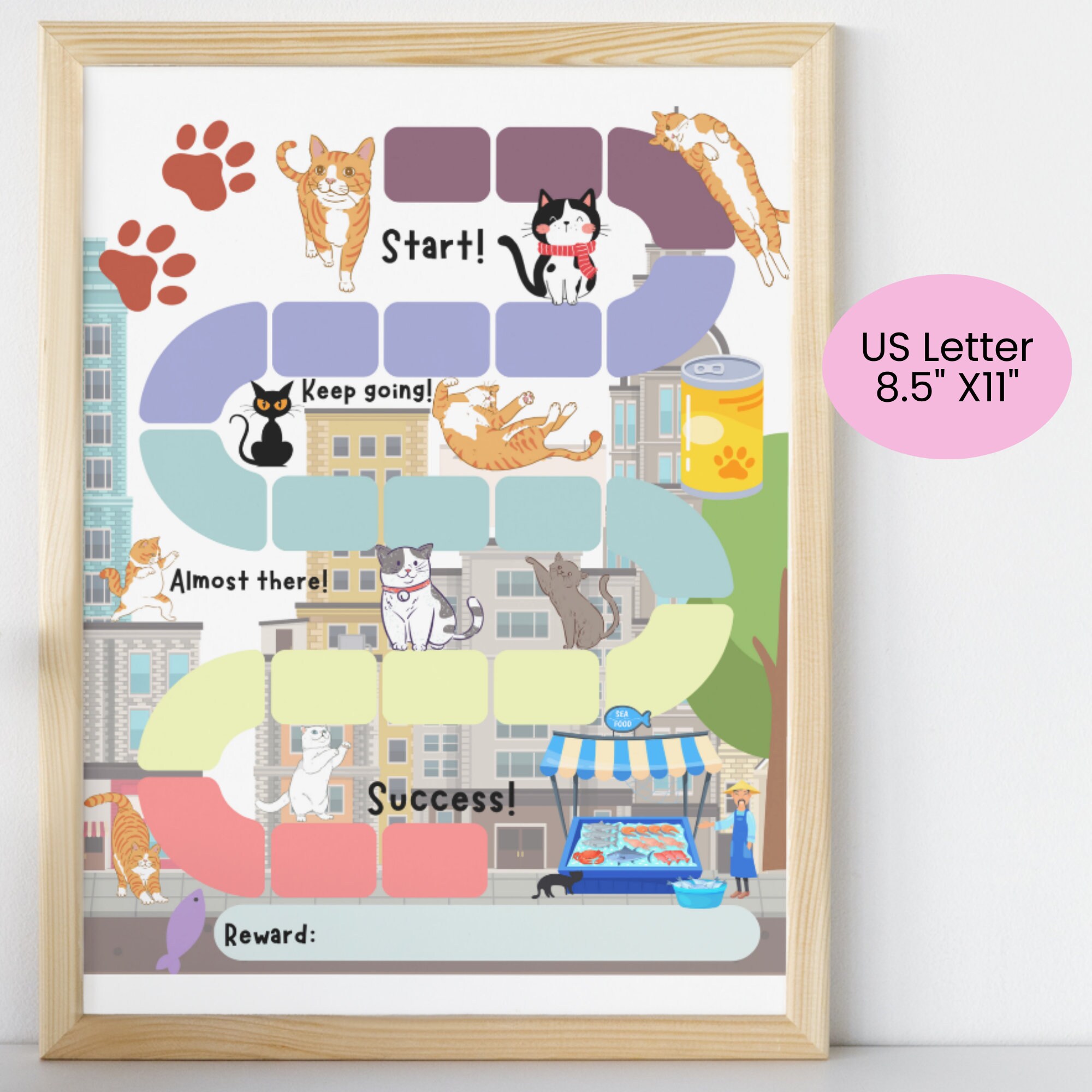 Cat Reward Chart for Kids With Printable Achievement Award and Idea ...