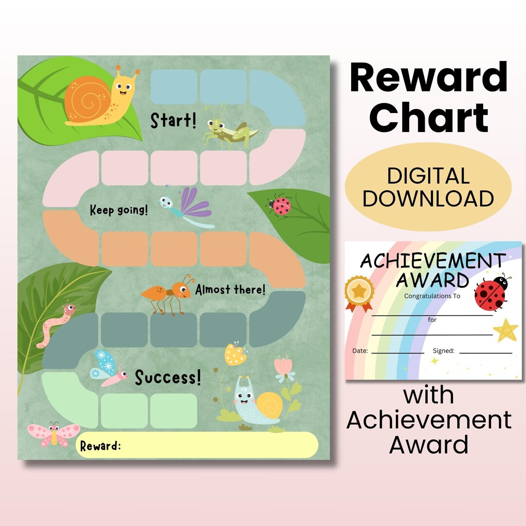 Insects Reward Chart for Kids With Printable Achievement Award and Idea ...
